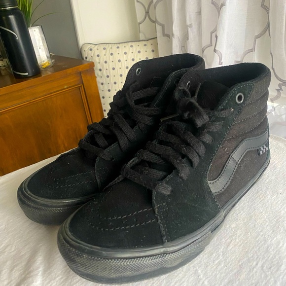 Vans | Shoes | Vans Pop Cush Suede Black Skate Sneakers | Poshmark